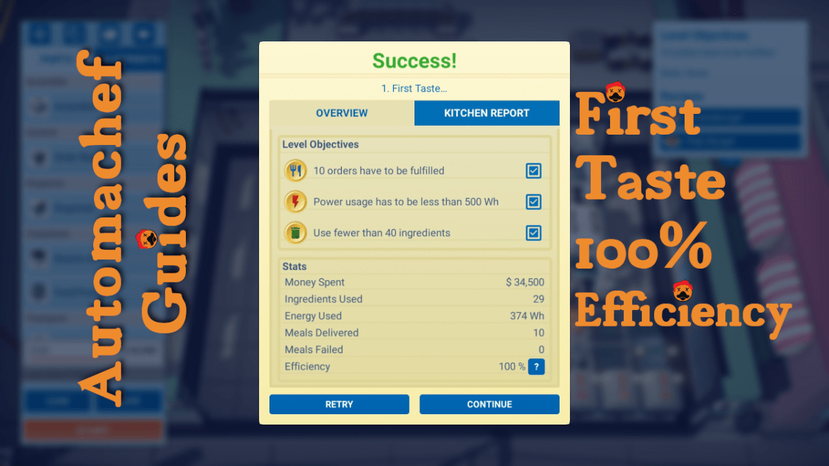 Automachef Every Level 100% Efficiency – Ducky Obrien